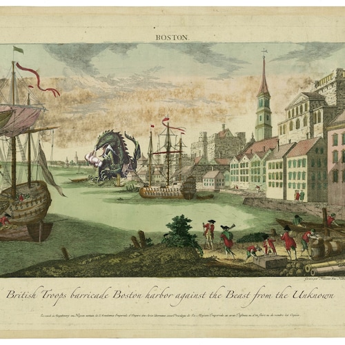 Digital Print Boston Monster Art Kaiju Boston Art | Etsy