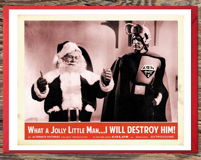 Santa Claus Martians Destroy Christmas Card Funny - Etsy