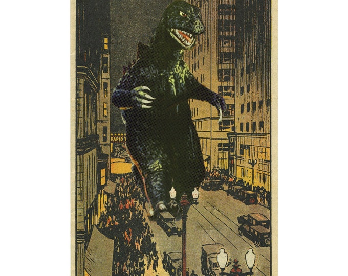 Chicago Art, Chicago Print, Monster Art, Chicago El, Vintage Chicago ...