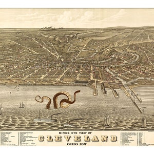 Digital Print, Cleveland, Octopus Tentacles, Cleveland Art, Cthulhu ...