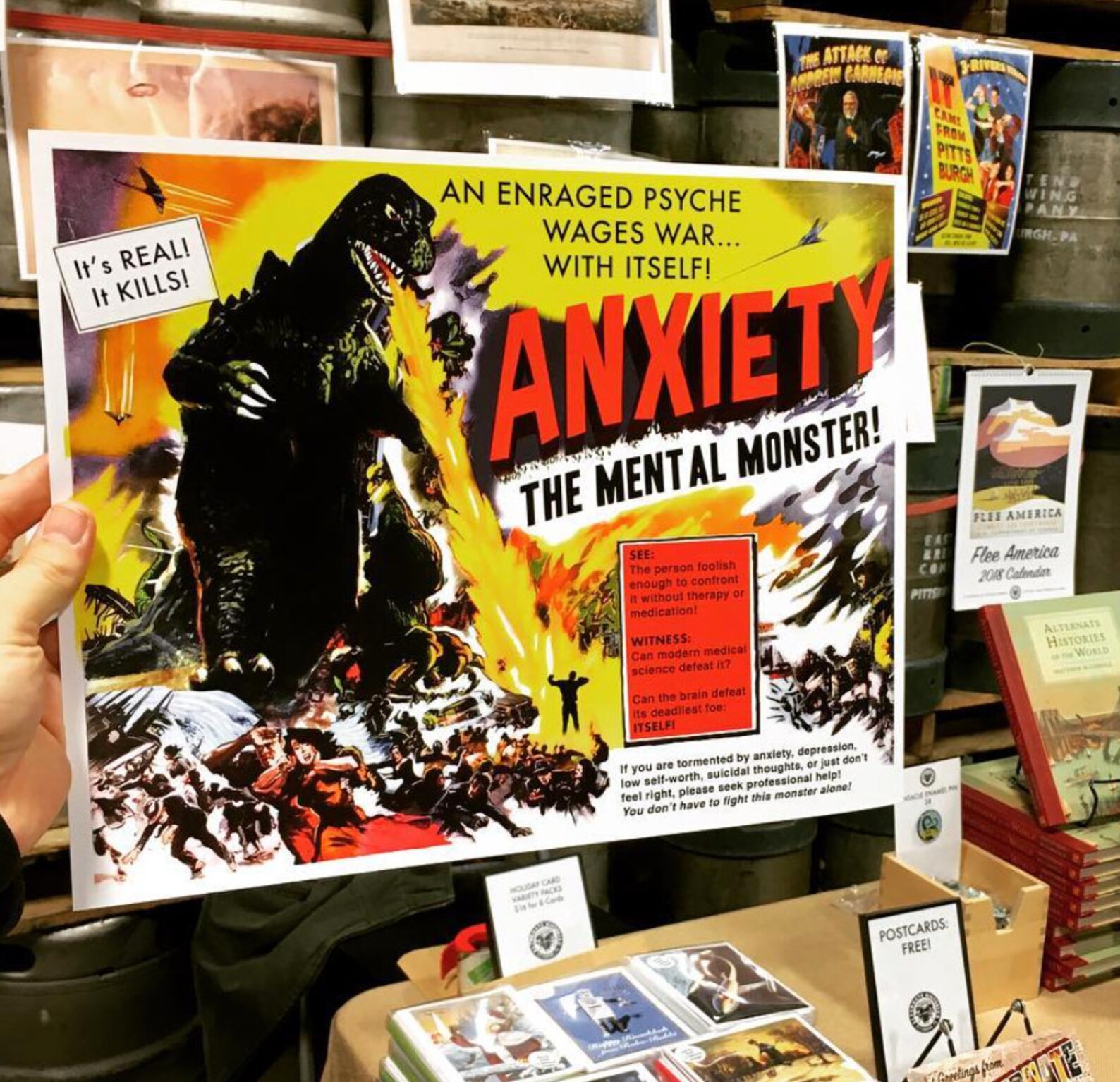 Anxiety Monster Art Digital Print Monster Anxiety Relief | Etsy