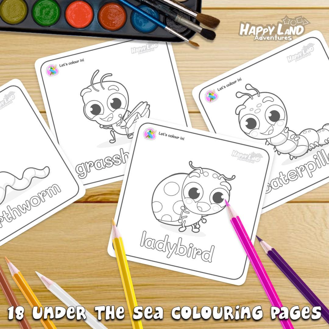 Insect Coloring Pages: Garden Bugs, Nature Art - 17 Printable Sheets ...