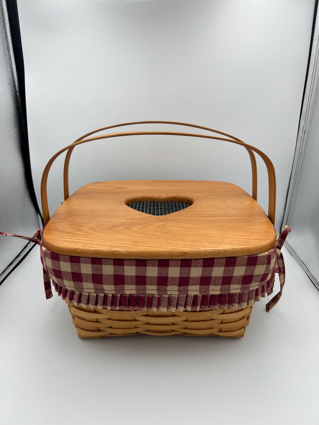 Bradford Basket Company Vintage Double Pie Basket With Pie Stand and ...