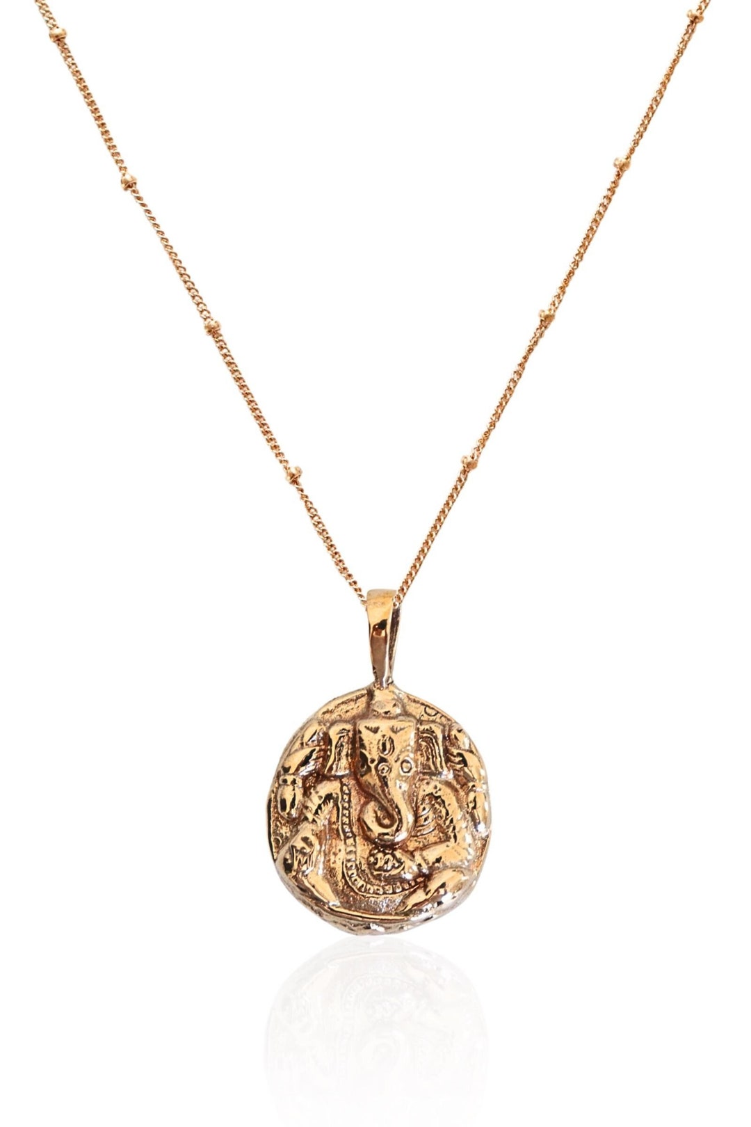Ganesha Necklace: Bronze Elephant God Pendant, Gold Filled Chain - Etsy
