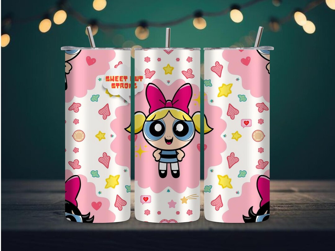 Bubbles Powerpuff Girls Tumbler Wrap PNG | Cute Cartoon 20oz Skinny ...