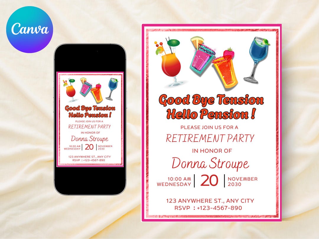 Retirement Party Invitation | Editable Template | Farewell Invitation ...