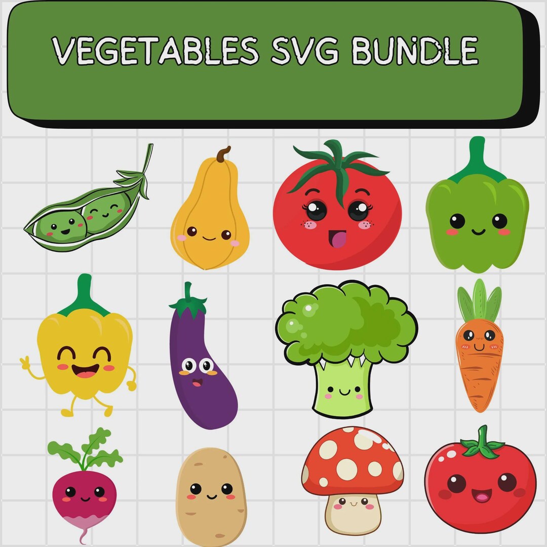 Vegetable SVG Bundle, Vegetables SVG, Vegetable Clip Art, Vegetable Vector Files, Vegetable Cut ...
