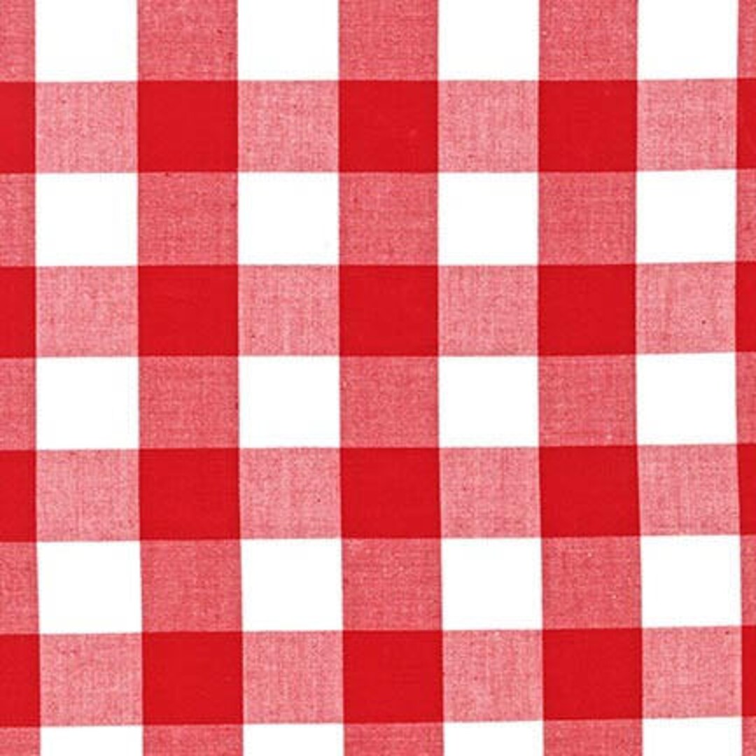 Red 1" Plaid Cotton, Reversible Carolina Gingham, Red Yarn Dyed Fabric ...