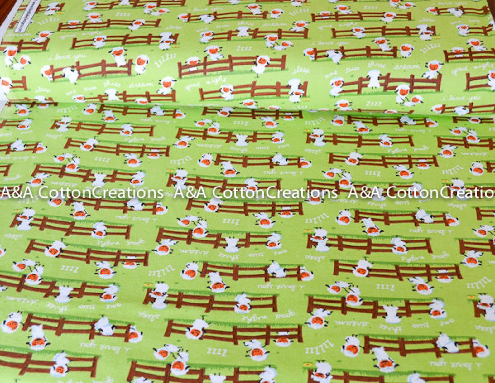 HARMONY FARM Sheep Dream Green Flannel Fabric Kids Flannel - Etsy