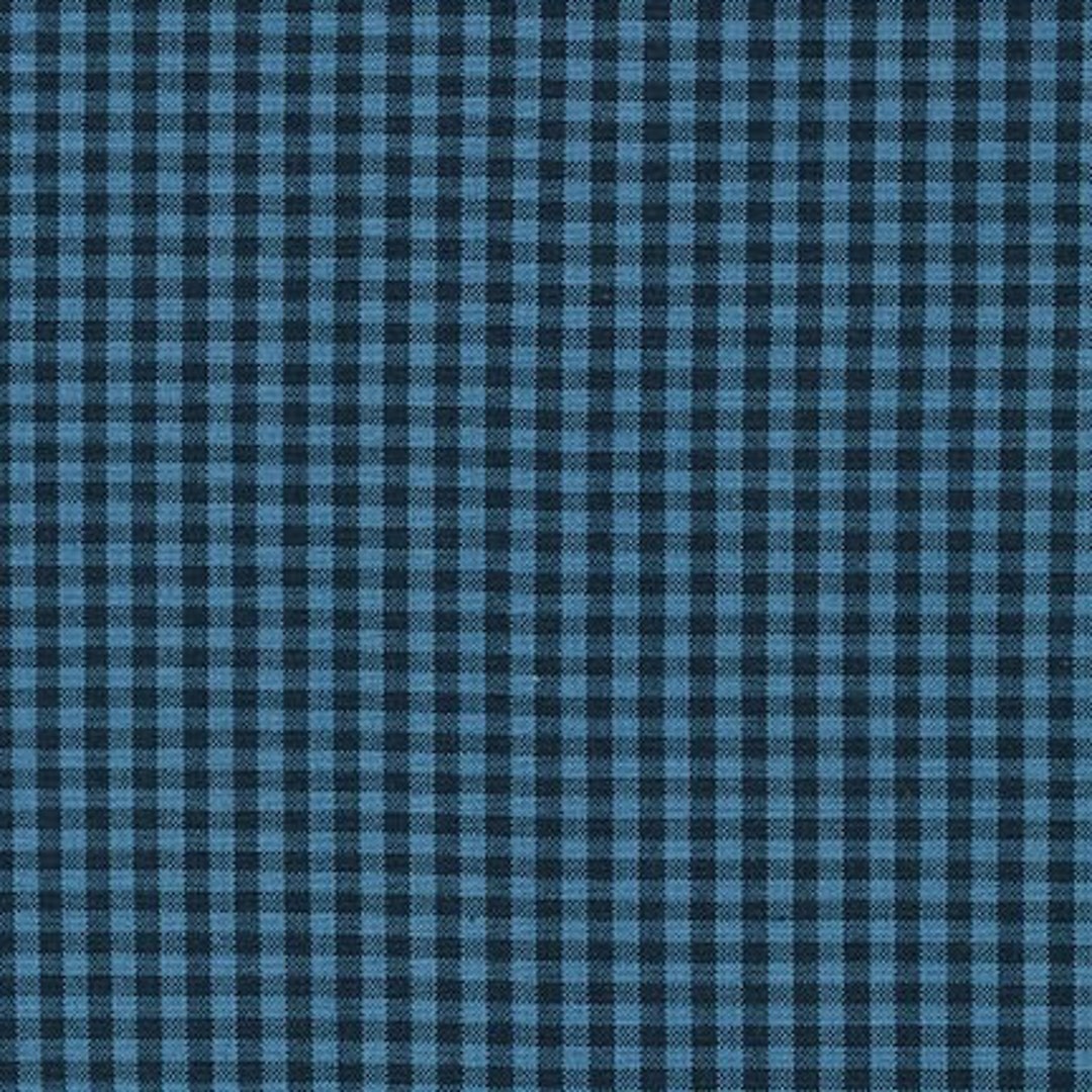 Indigo 1/8" Plaid Cotton, Carolina Gingham, Blue Yarn Dyed Fabric ...