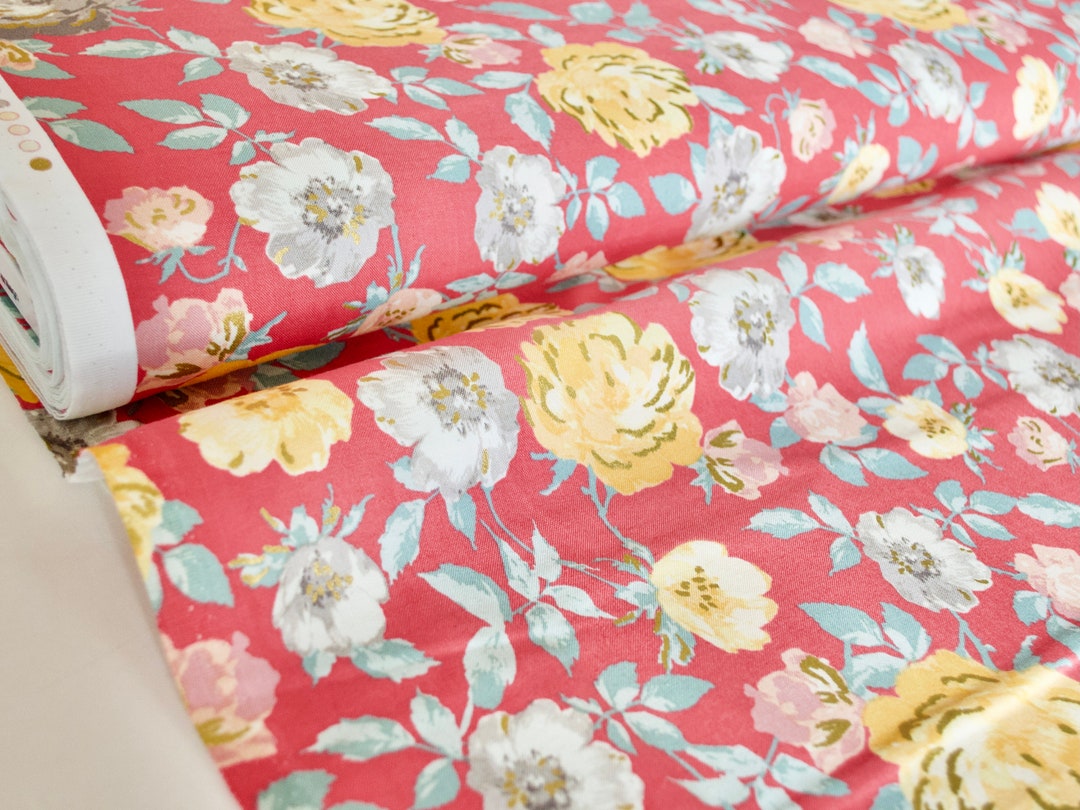 PS200-SU3M Summer Rose - Lorraine - Sunset Metallic Fabric, 100% Fine ...