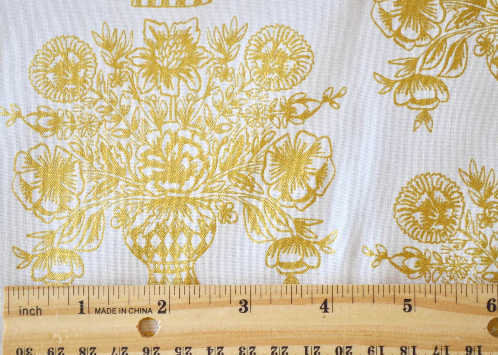 Meadow Vase Block Print Blue Fabric RP206-BL1 Cottonsteel - Etsy