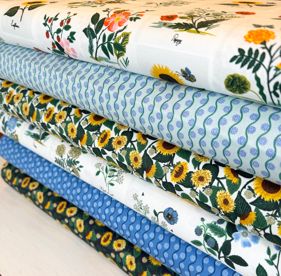 Curio Collection Bundle of 6 Prints, Floral Cotton, Sunflower Cotton ...