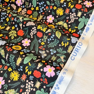 RP1106-BK3M Curio - Black Metallic Fabric, Apparel Fabric, Rifle Paper ...