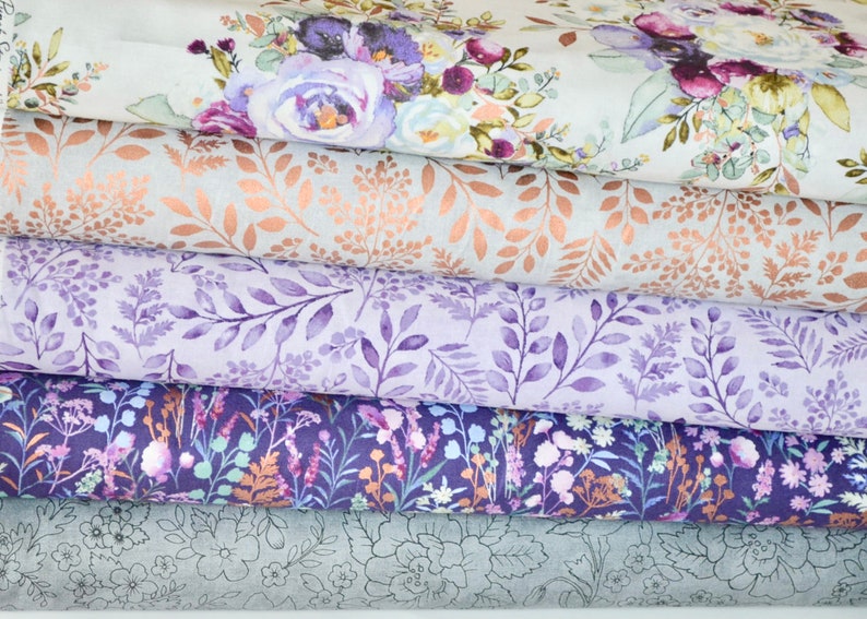 PS104-GR8 Lilac&sage-toile-graphite Fabric Cotton Steel - Etsy