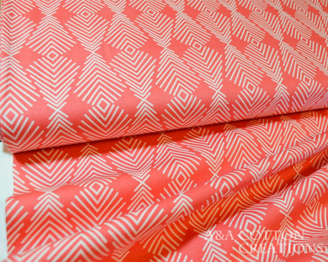 Lasat Piece-cotton Fabric Quilting Weight Textile, Plumage Poppy Print ...