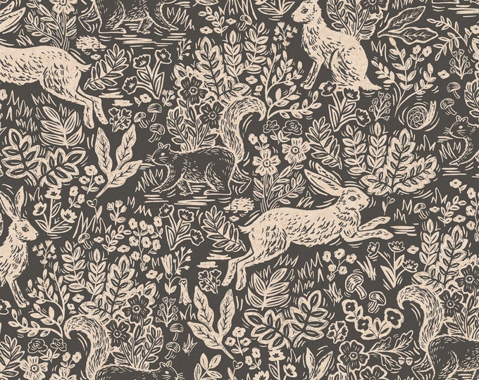 Last Pieces Fable Grey CANVAS Fabric, Rifle Paper Co. Cotton Linen ...