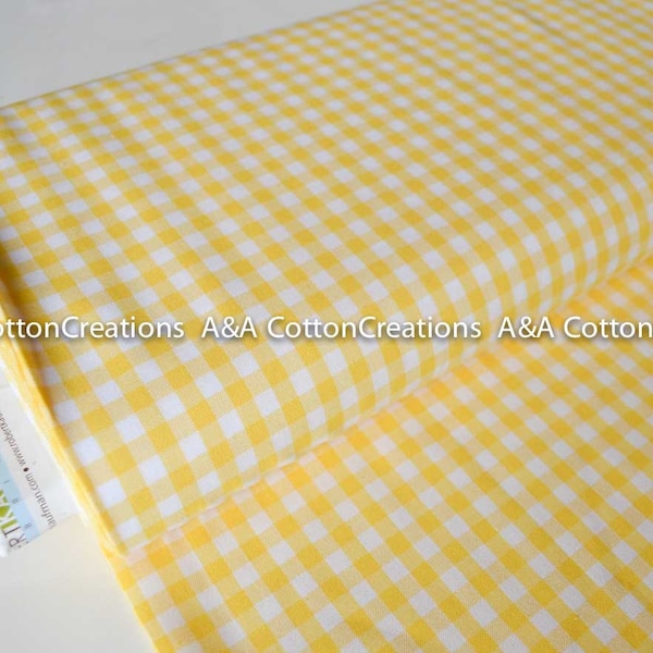 Yellow Plaid Fabric - Etsy