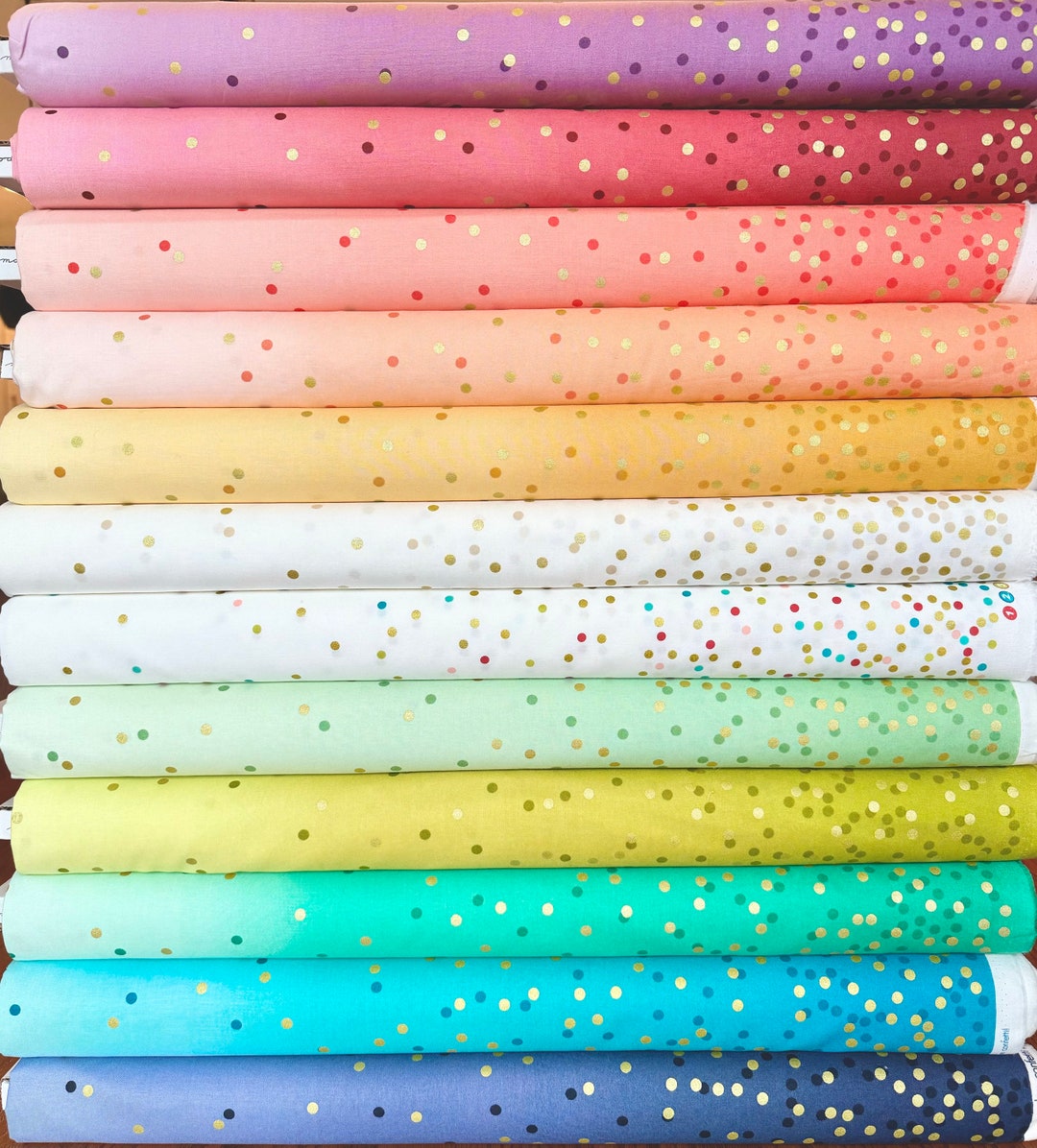 NEW BEST Ombre Confetti Bundle of 12 Prints, Gold Metallic Fabric ...