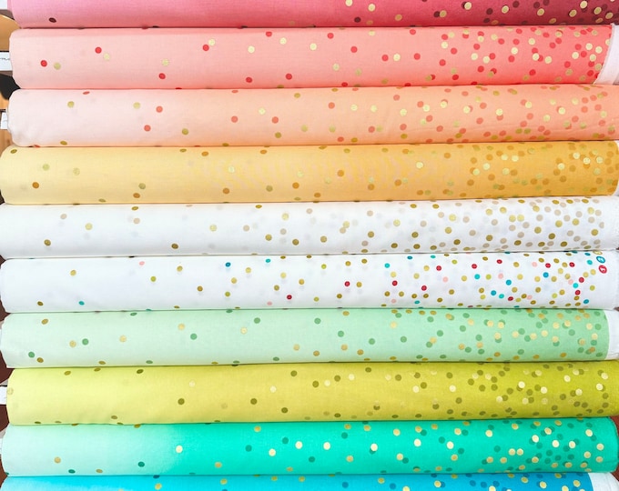 NEW BEST Ombre Confetti Bundle of 12 Prints, Gold Metallic Fabric ...