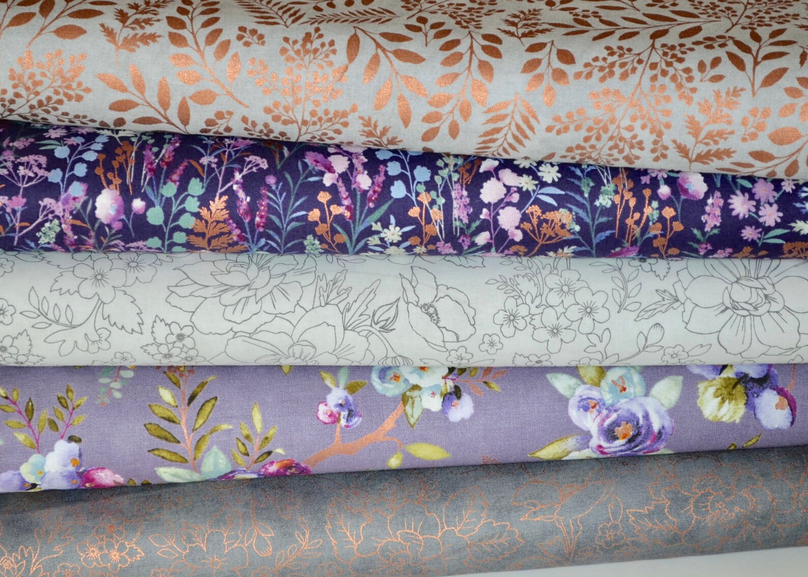 PS104-GR8 Lilac&sage-toile-graphite Fabric Cotton Steel - Etsy