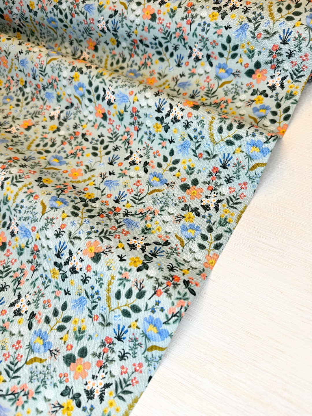 Last Piece 18"x44" RP1108-LB3 Curio - Bramble Fields - Light Blue ...