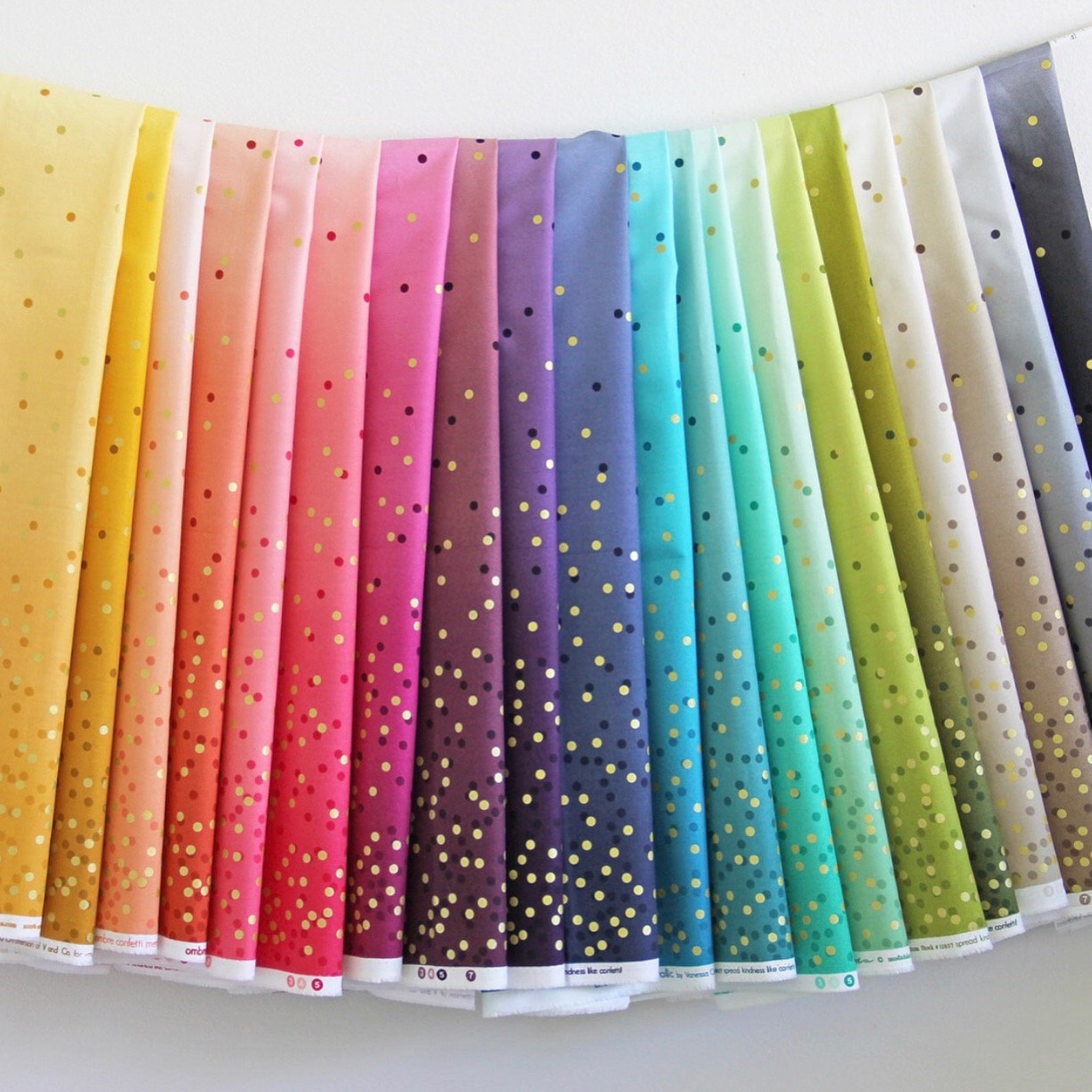 Ombre Confetti Fabric Graphite Grey 10807 13M Gold Metallic - Etsy