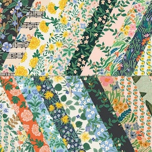 NEW RP905-BL5CM Daisy Fields - Blue CANVAS Metallic Fabric, Rifle Paper ...