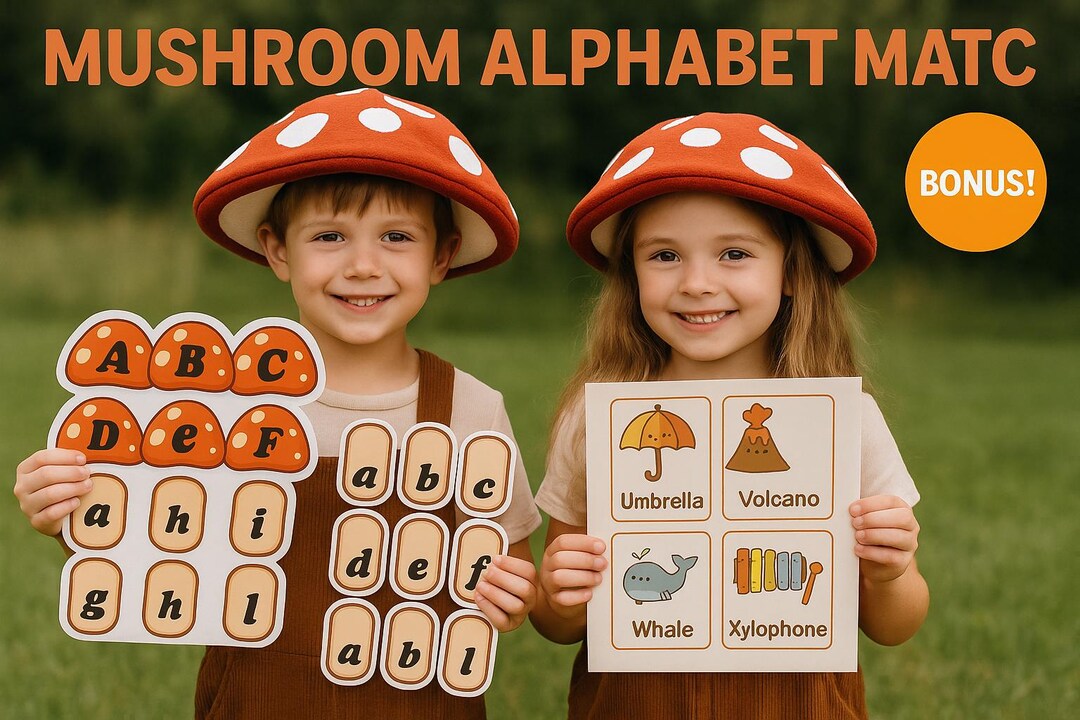 Alphabet Mushroom Matching Game: A-Z Letter Activity (printable ...