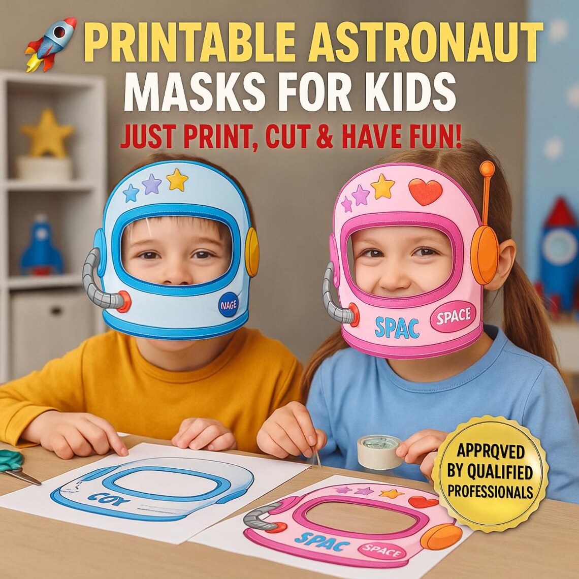 3D Printable Astronaut Mask for Kids: Creative Play, STEM Learning (A4, 300 DPI) - Etsy
