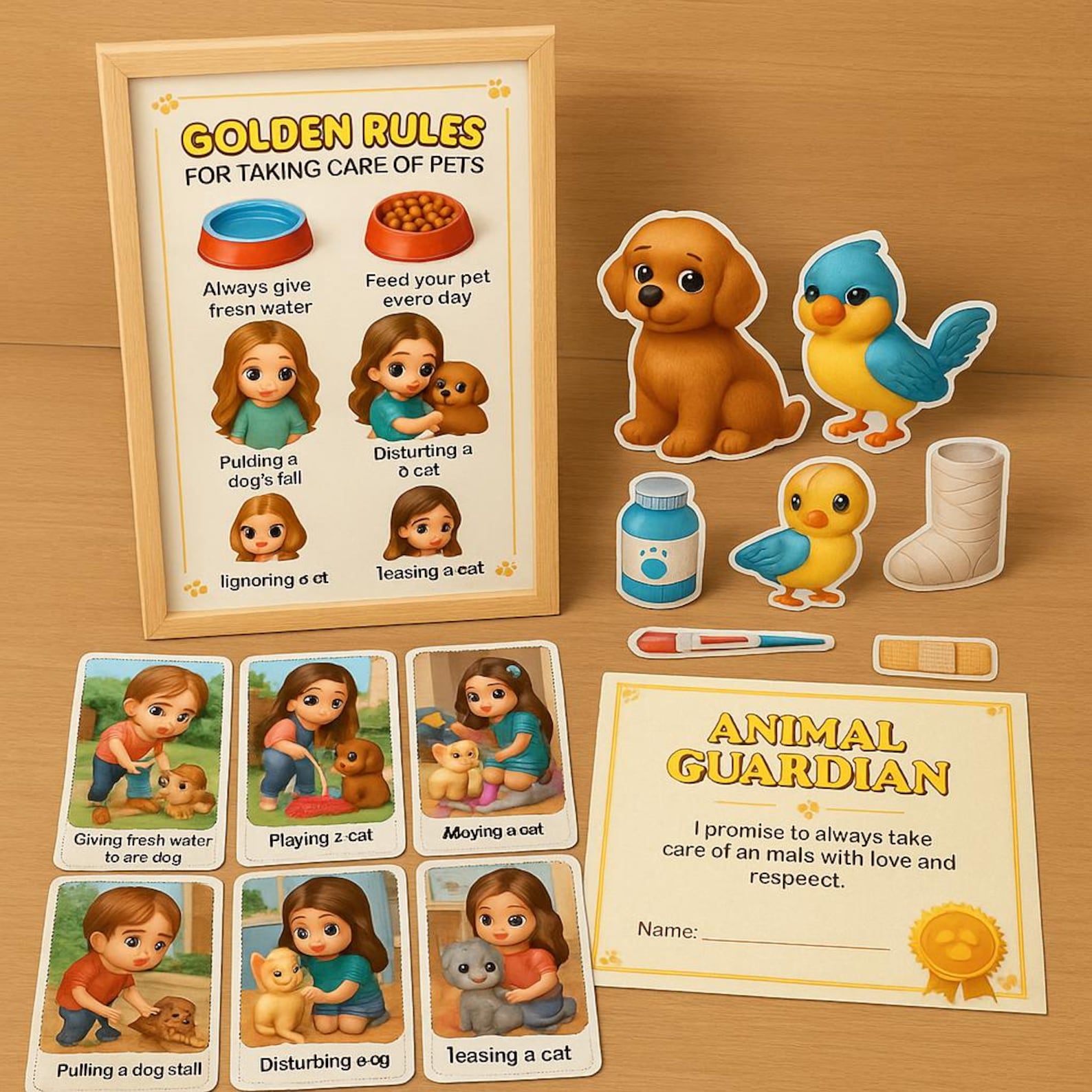 Caring for Animals Activity Kit: Educational Game, Rules Poster (PDF ...