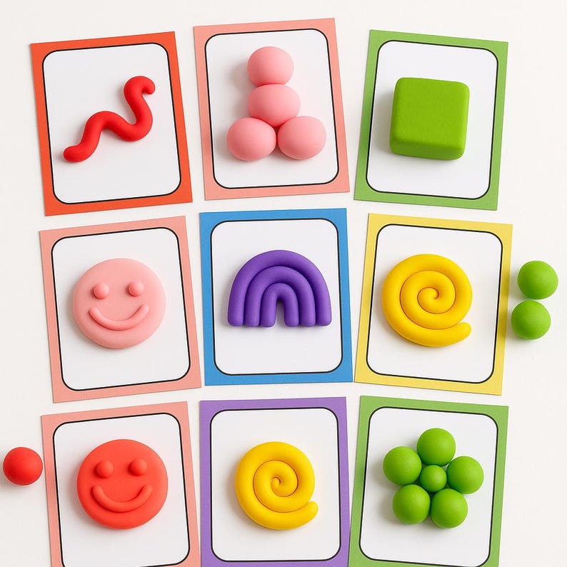 Playdough Shape Matching Cards: Fine Motor Activity Mats (PDF) - Etsy