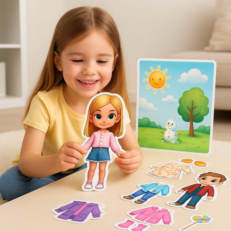 Paper Doll Weather Dress-up Kit – Printable Paper Dolls With Outfits ...