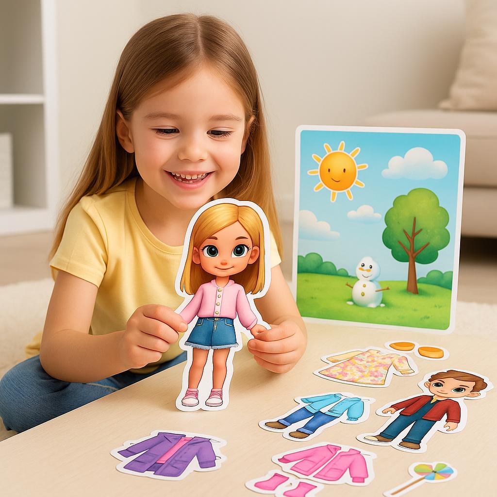 Paper Doll Weather Dress-up Kit – Printable Paper Dolls With Outfits ...