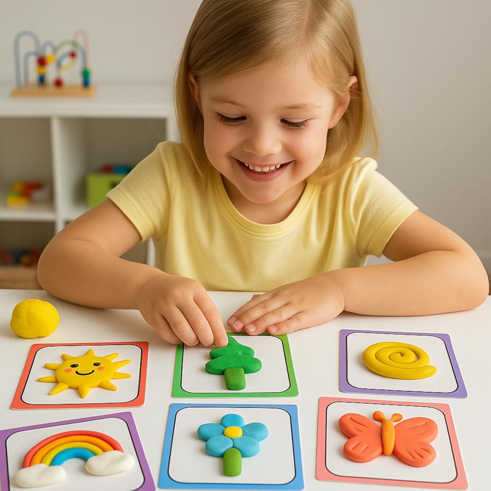 Playdough Shape Matching Cards: Fine Motor Activity Mats (PDF) - Etsy