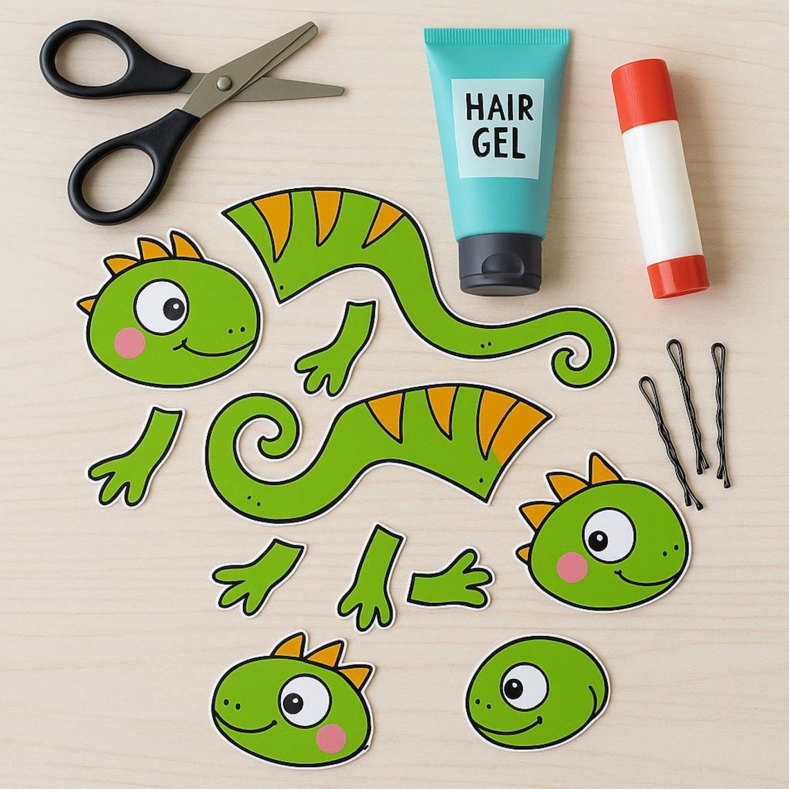 Crazy Hair Day Iguana Printable: DIY School Spirit Week Wig (PDF) - Etsy