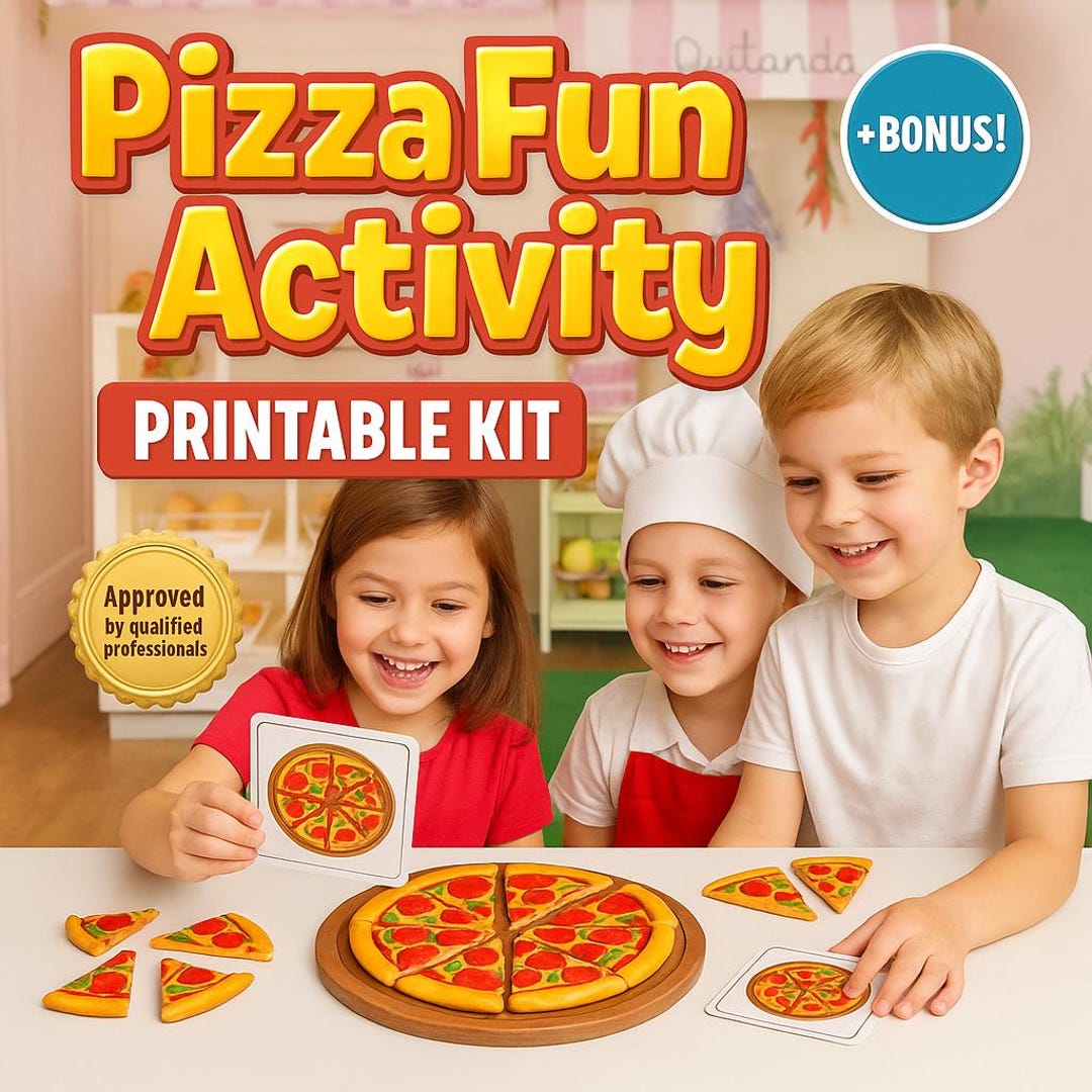 Pizza Fraction Game Printable: Fun Math Learning Activity (digital ...