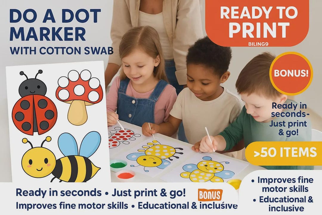 Dot Marker Activities for Toddlers • 50+ Fine Motor Worksheets PDF ...