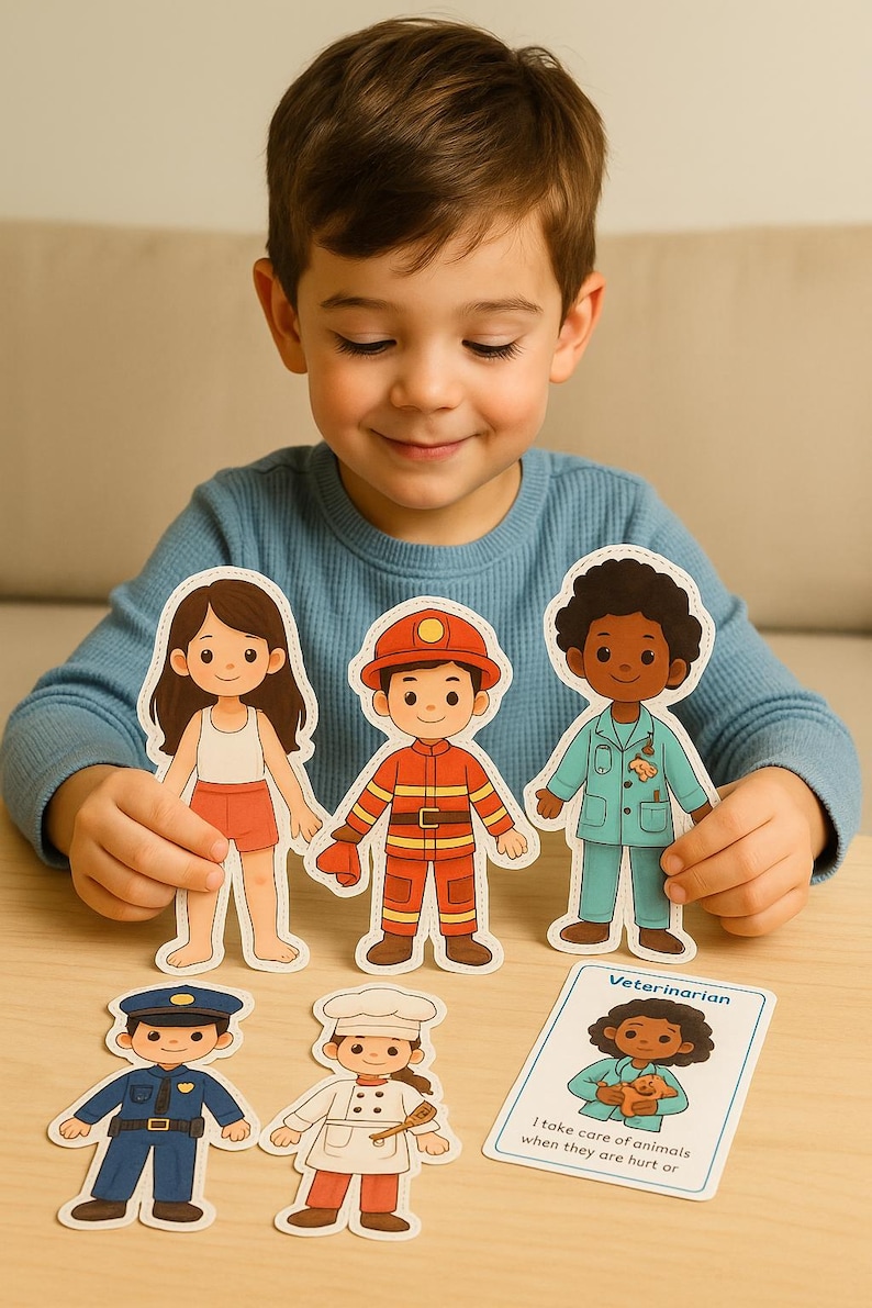 Career Paper Dolls Kit: Dress-up, Coloring Pages, Flashcards (PDF ...