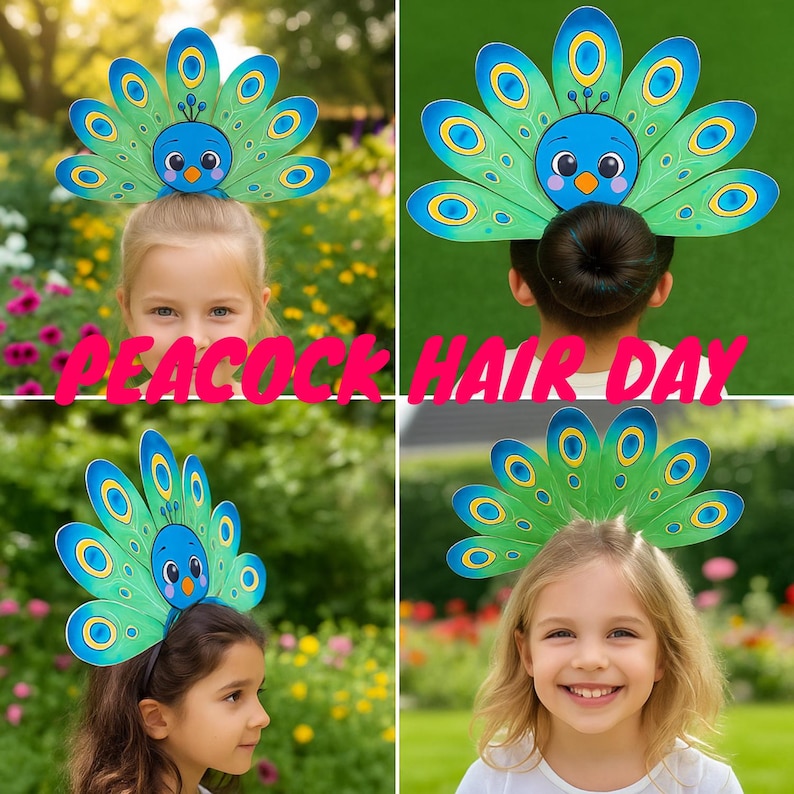 Peacock Hair Day Printable: School Costume Craft (PDF) - Etsy