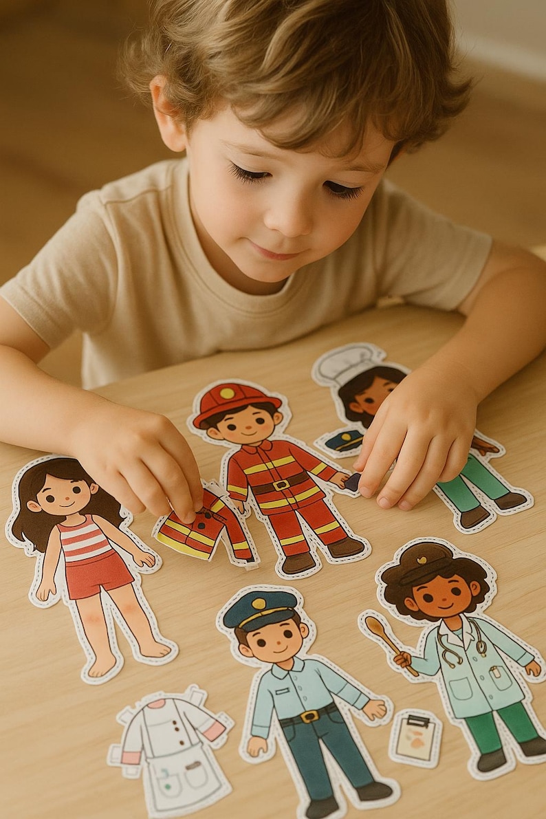 Career Paper Dolls Kit: Dress-up, Coloring Pages, Flashcards (PDF ...