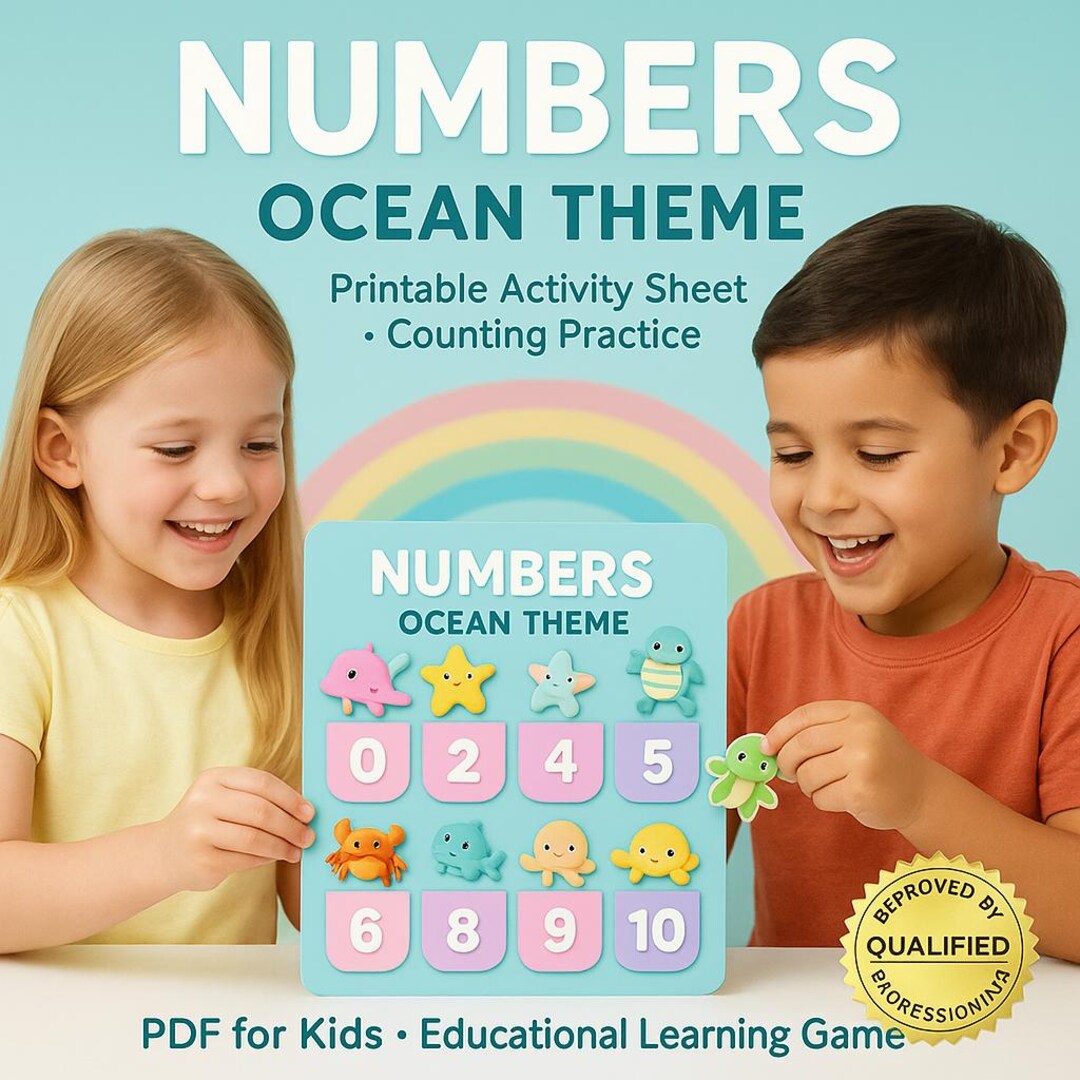 Ocean Theme Number Printable: Preschool Counting Game (PDF) - Etsy
