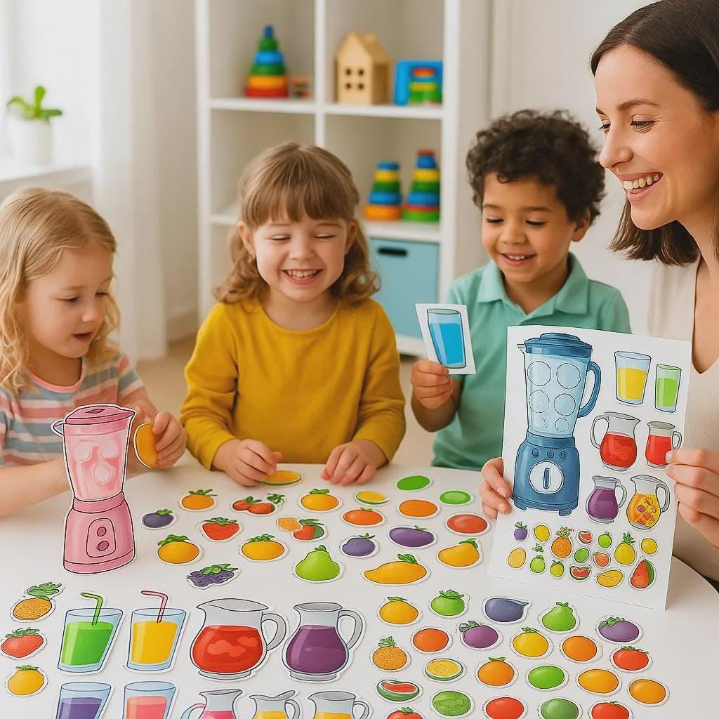 Juice Time! Printable Activity Kit: Cut, Match & Blend Fun - Etsy