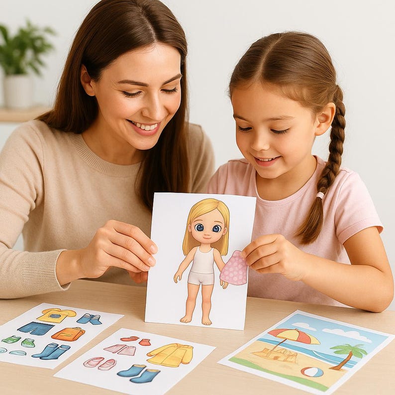 Paper Doll Weather Dress-up Kit – Printable Paper Dolls With Outfits ...