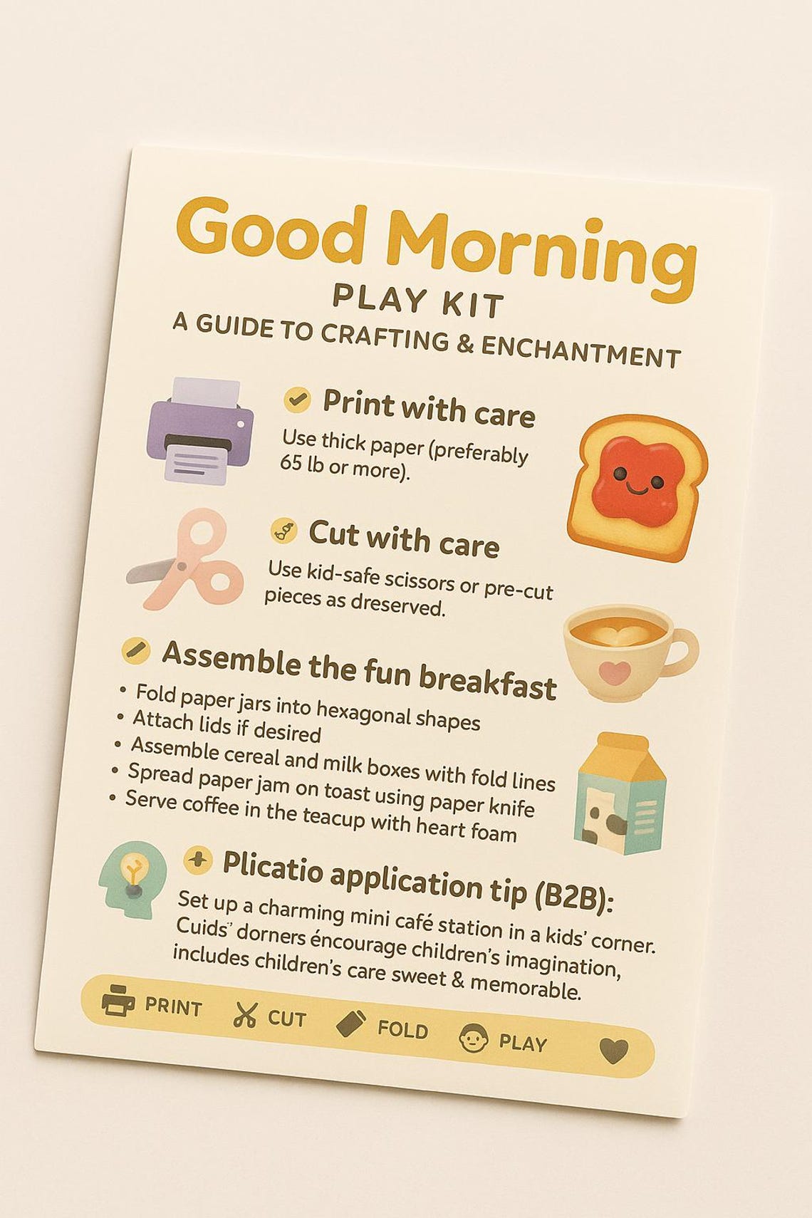 Pretend Breakfast Play Kit – Printable Paper Food Activity PDF for Kids ...