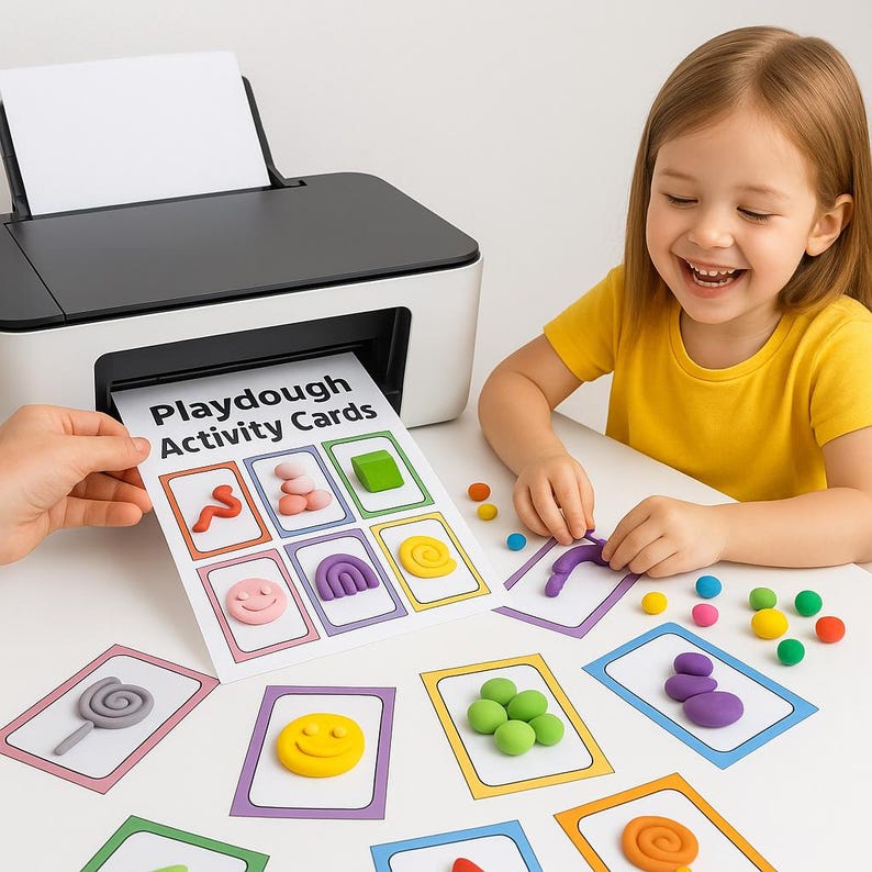 Playdough Shape Matching Cards – Printable Fine Motor Mats for ...