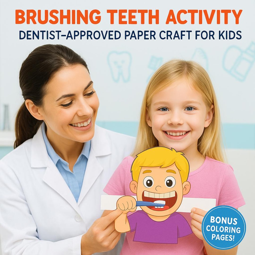 Brushing Teeth Craft for Kids: Dental Care Activity With Diverse ...