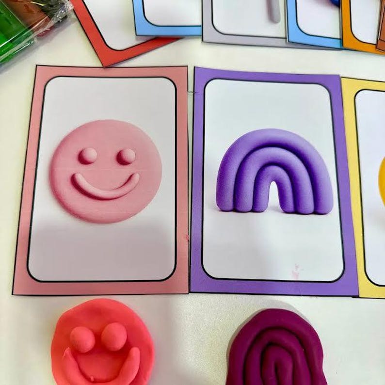 Playdough Shape Matching Cards: Fine Motor Activity Mats (PDF) - Etsy