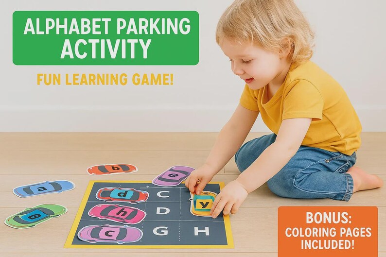 Alphabet Parking Lot Game: ABC Matching, Preschool Learning (PDF ...