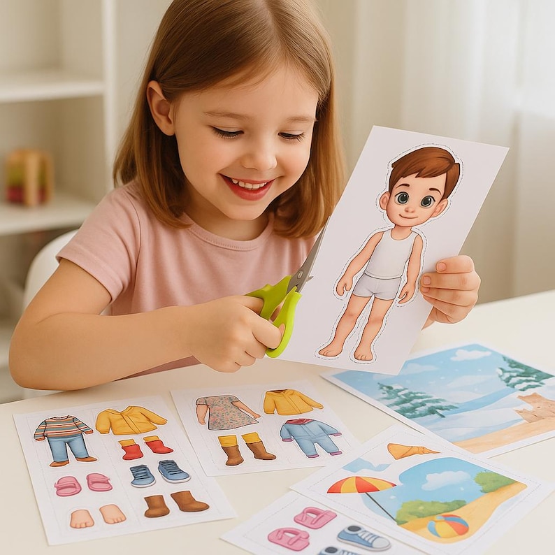 Paper Doll Weather Dress-up Kit – Printable Paper Dolls With Outfits ...